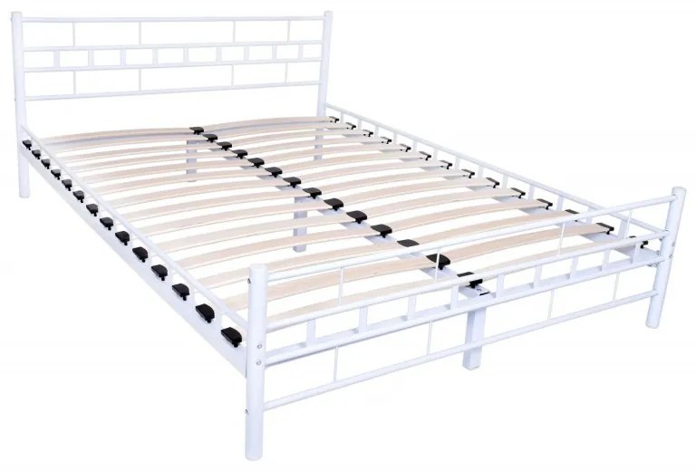 TZB Kovová postel Flavio dvoulůžko 160x200 - bílé