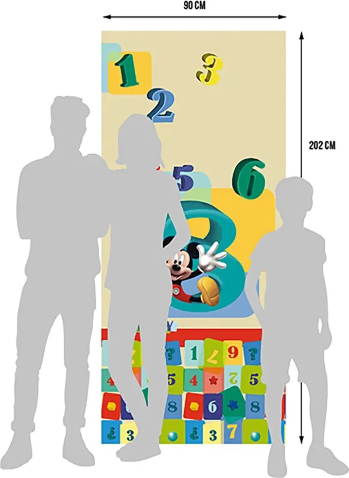 Dětská vliesová fototapeta na zed' Mickey Mouse a Čísla, Disney | 90 x 202 cm | DFTDNV 5413