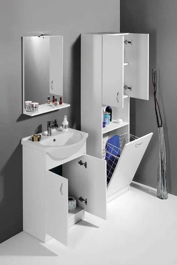 Aqualine Aqualine, SIMPLEX ECO vysoká skříňka s košem 50x180x30cm, SIME510