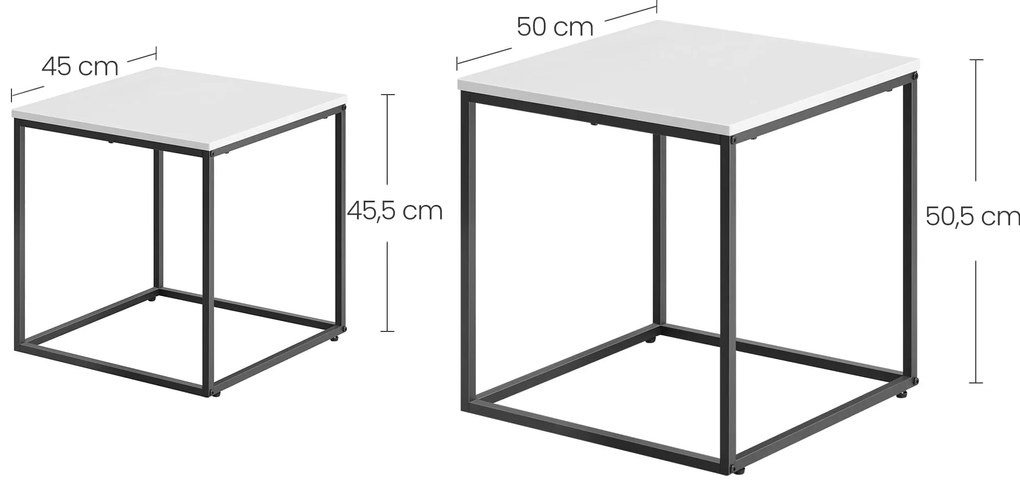 Sada 2ks konferenčních stolků QUADRO, bílé