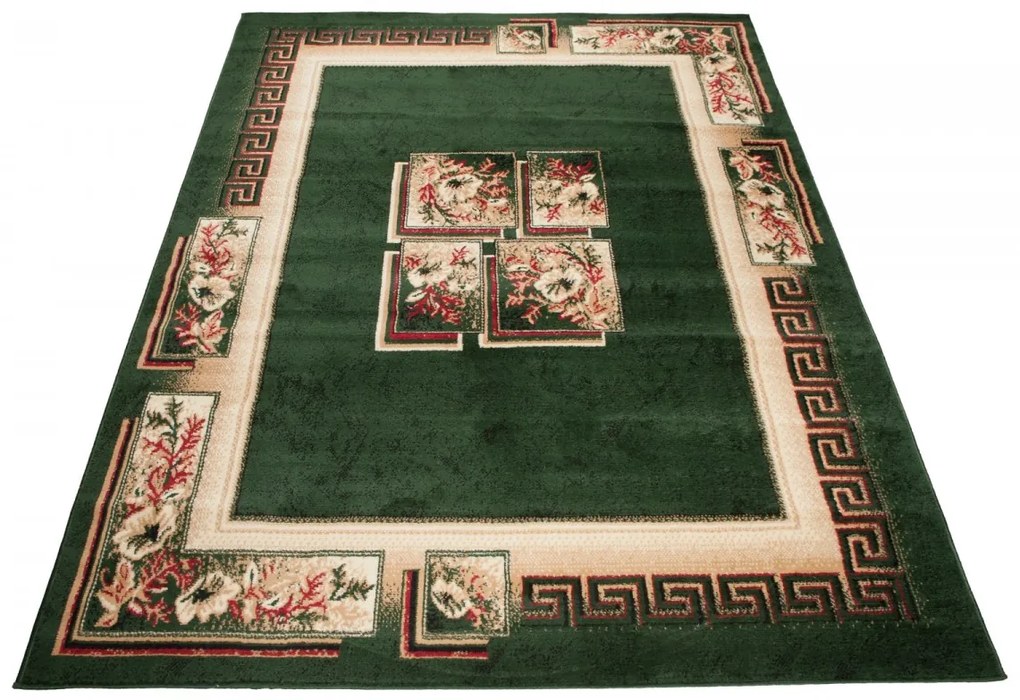 Chemex Moderní koberec Atlas - geometrické tvary 1 - zelený Rozměr koberce: 80x150 cm