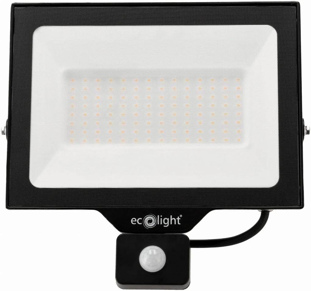 ECOLIGHT LED reflektor 150W 2v1 - studená bílá + čidlo pohybu