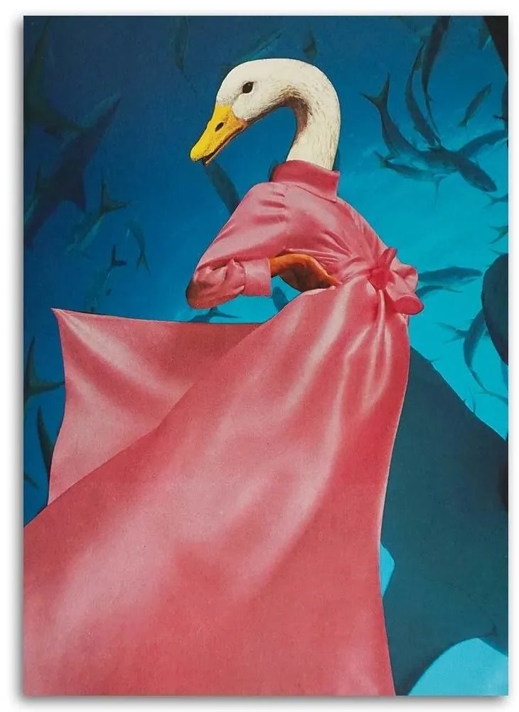 Gario Obraz na plátně Kachna v růžových šatech - Lili Chartrand Rozměry: 40 x 60 cm