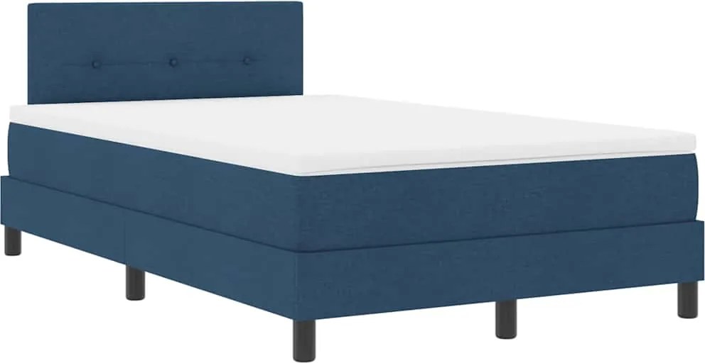 Postel s boxspringem s čelo Modrá 120 x 190 cm textil 3338677