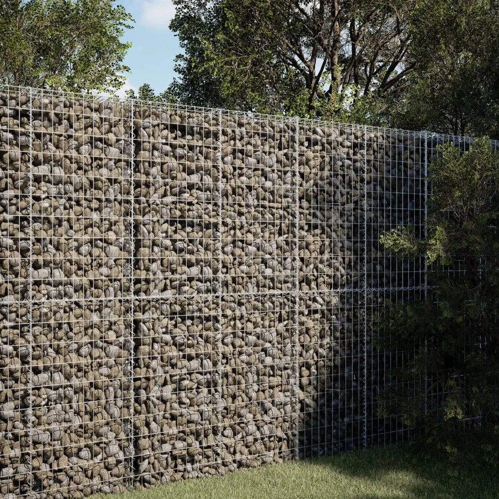 Gabionový koš s víkem 150 x 100 x 200 cm pozinkované železo 3295226