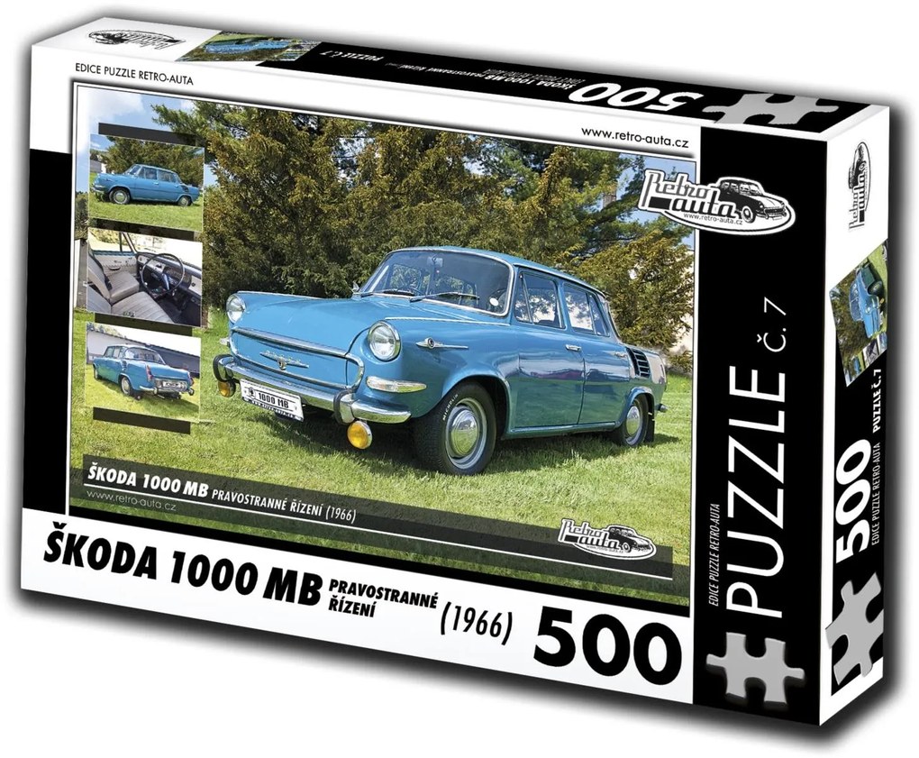 Puzzle retro-auta puzzle č. 7 škoda 1000 mb (1966) 500 dílků