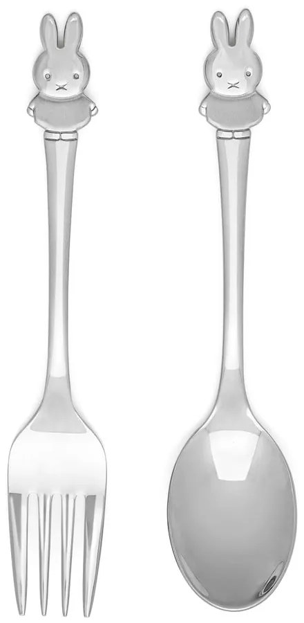 Nerezový dětský příbor ve stříbrné barvě Miffy – Zilverstad