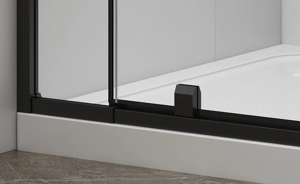 Polysan Polysan, EASY BLACK otočné sprchové dveře 760-900mm, sklo Brick, EL1638B