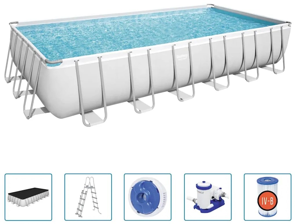 Bestway Bazénový set Power Steel obdélníkový 732 x 366 x 132 cm