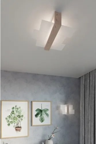 Stropní svítidlo SOLLUX Feniks 2 E27 2x60W bez zdroje SL.0076 přírodní dřevo