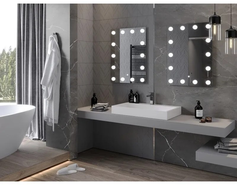 Mexen Dona podsvícené koupelnové zrcadlo 60 x 80 cm, LED 6000K, ventilátor - 9818-060-080-611-00