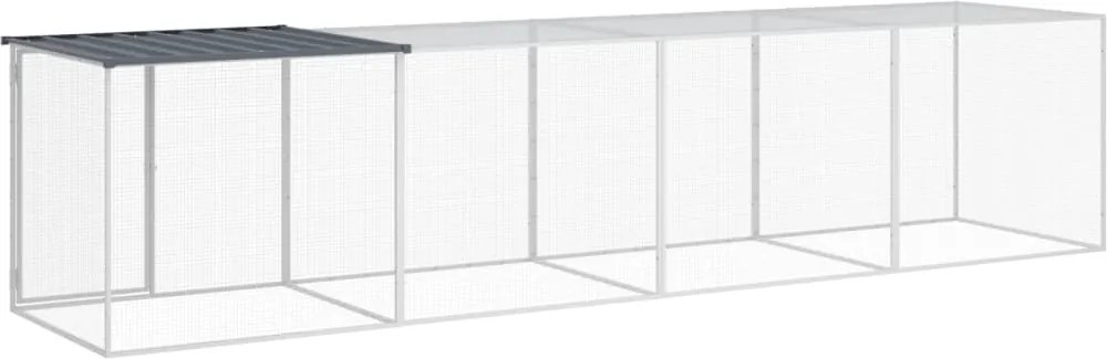 Klec pro kuřata se střechou antracitová 403 x 98 x 90 cm ocel 3189040