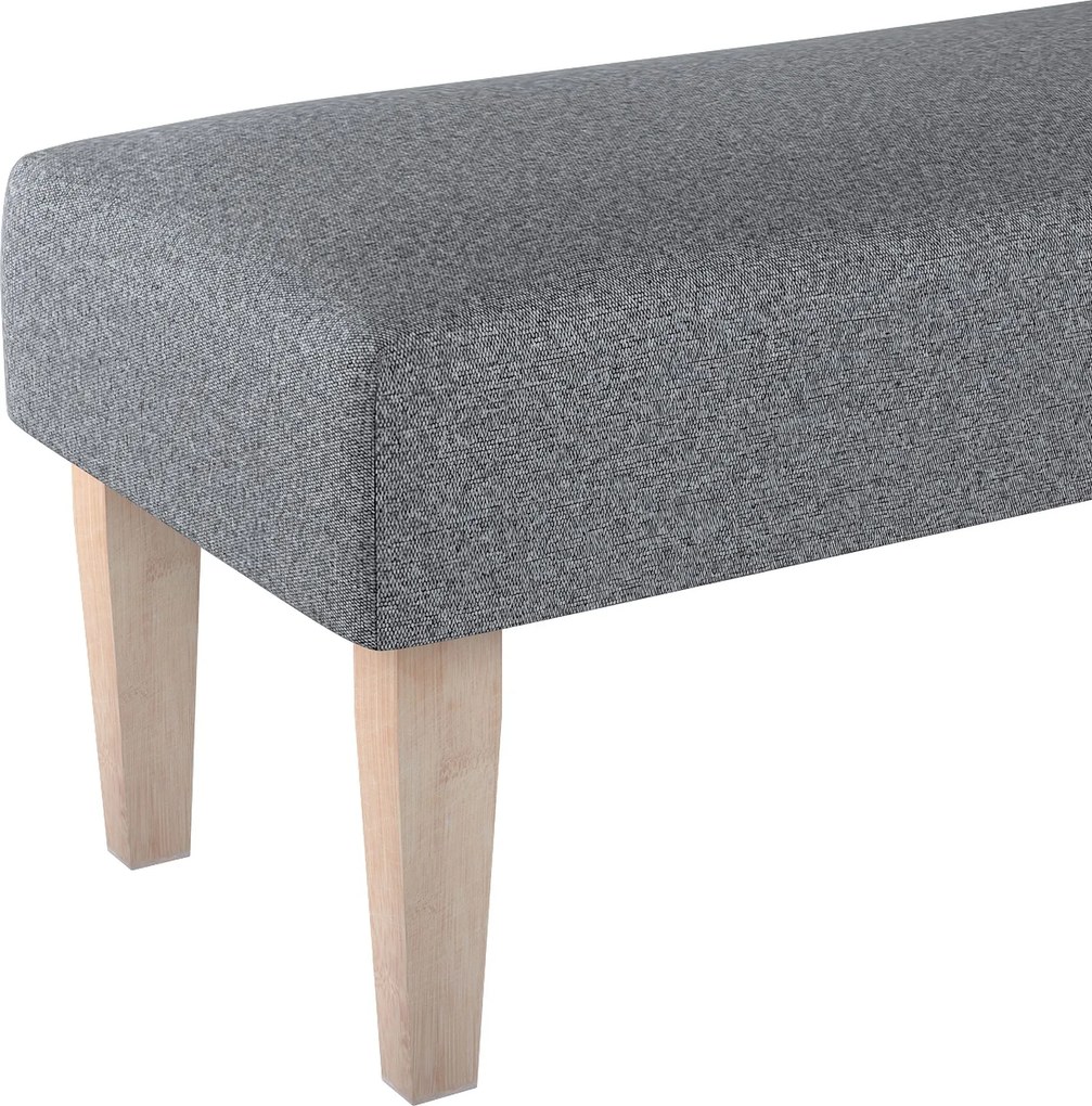 Dlouhá lavička 100x40cm barva šedá látka pletený vzor