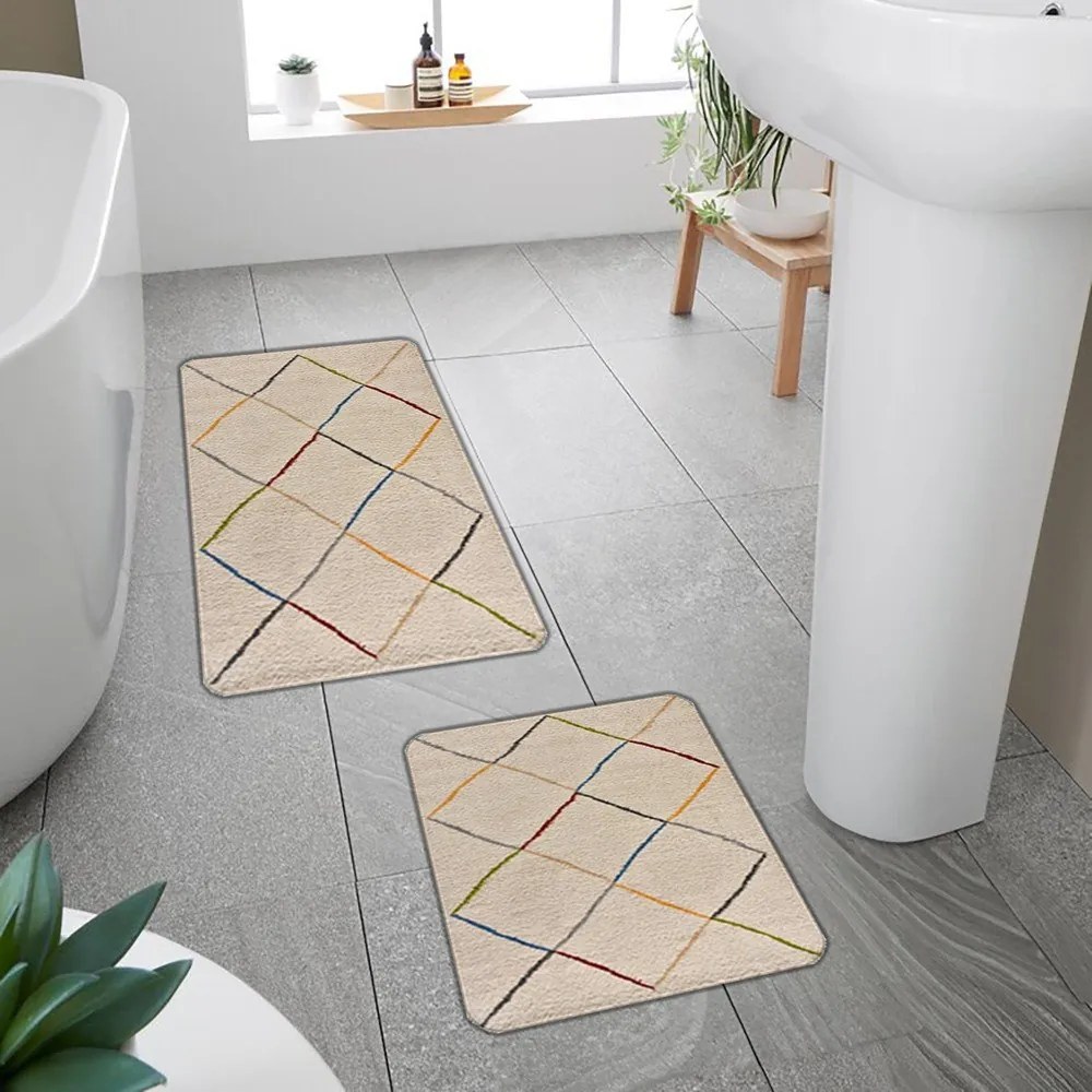 Béžové koupelnové předložky v sadě 2 ks 60x100 cm – Mila Home