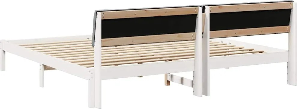 Rám postele s čelo Bílá a světle šedá 200 x 200 cm 3394342
