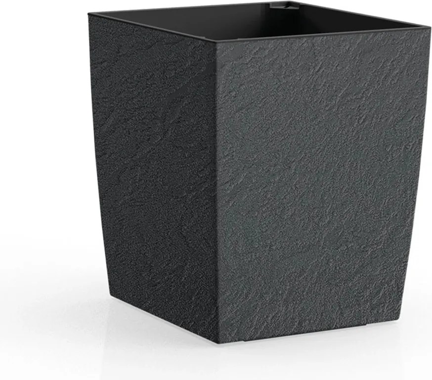 Plastkon Květináč Eliot Stone antracitový 23,9 x 23,9 x 28,9 cm