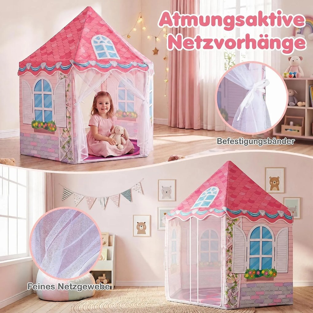 Costway Dětský stan v designu princeznovského hradu pro děti od 3. Play tent