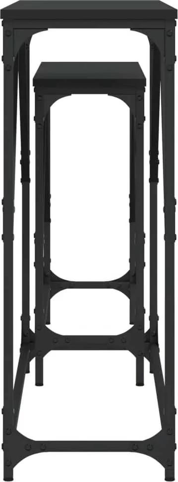 vidaXL Hnízdové konzolové stolky 2 ks černé kompozitní dřevo [837802]