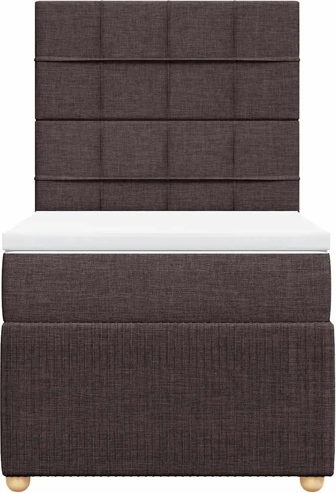 Box spring postel s matrací tmavě hnědá 80x200 cm textil 3291886