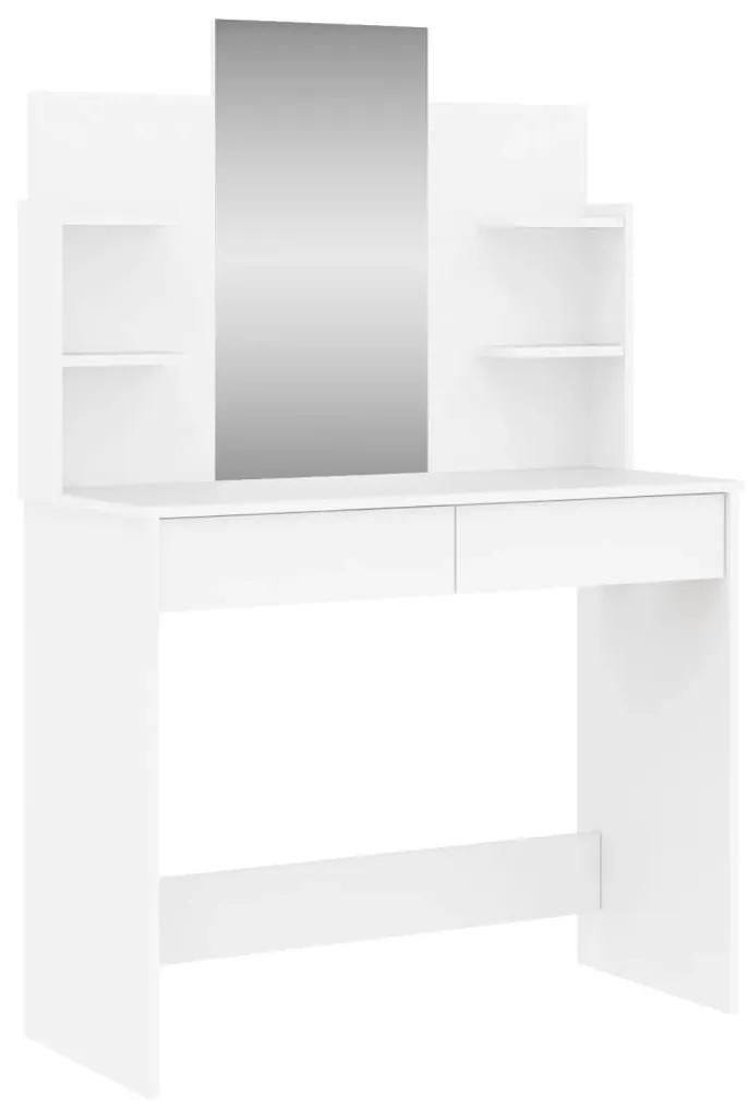 vidaXL Toaletní stolek se zrcadlem bílý 96 x 39 x 142 cm