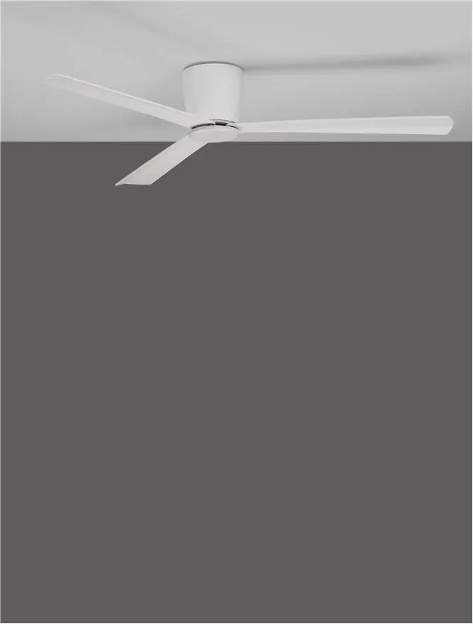 NV 9952325 Stropní ventilátor DELL tělo z hliníku matná bílá 3ABS dřevěné listy - NOVA LUCE
