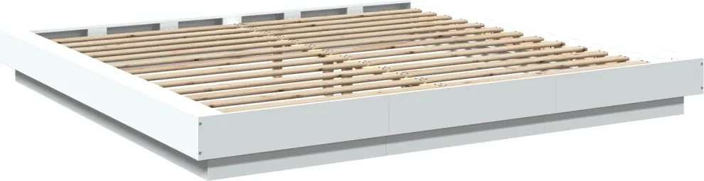 Rám postele s LED osvětlením bílý 200 x 200 cm kompozitní dřevo 3281070
