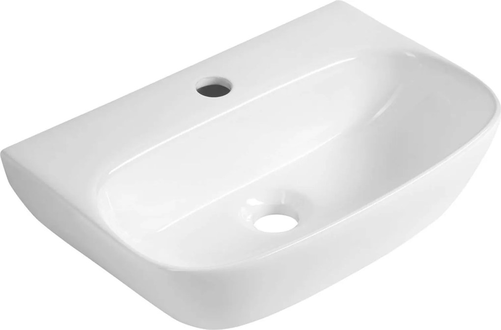 Aqualine Flanny - Umývátko 46x31 cm, bez přepadu, otvor pro baterii, bílá NP396