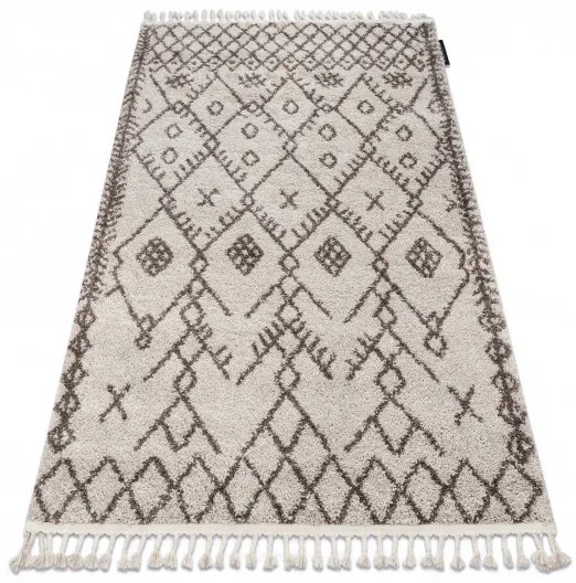 Dywany Łuszczów, Kusový koberec Berber Tanger B5940 cream and brown, 140x190, béžová, obývací pokoj