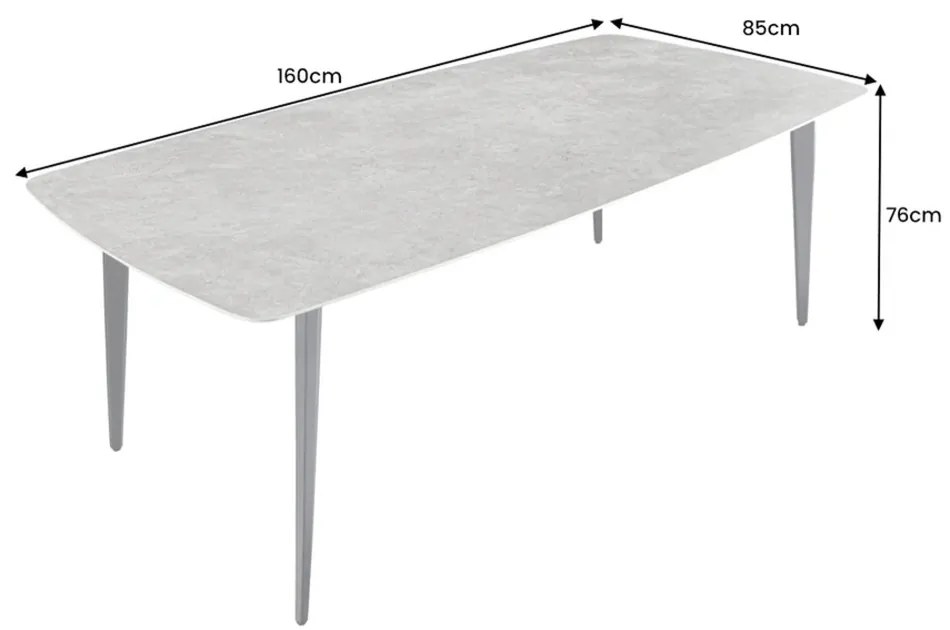 Massive home | Jídelní stůl MILANO 160 CM keramika  šedý mramor