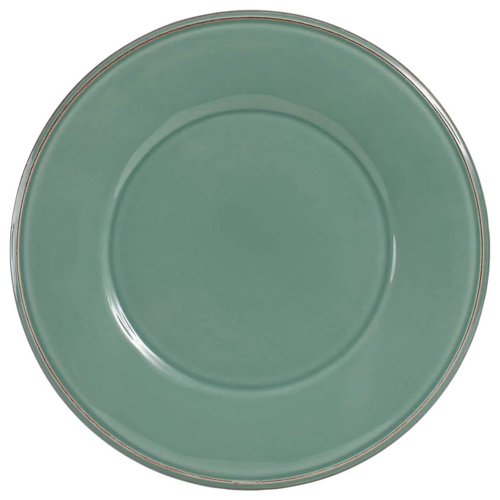 CÔTÉ TABLE Dezertní talíř Constance Sauge 23cm, zelená barva, keramika