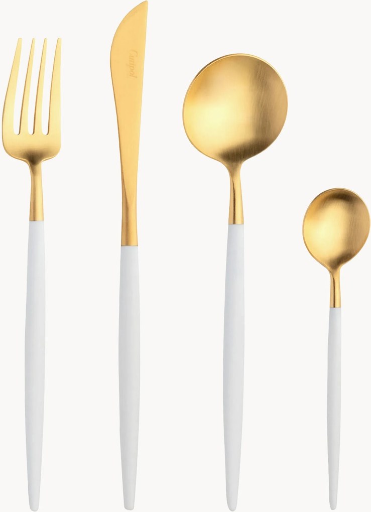 Sada ručně vyrobeného matně kartáčovaného příboru Goa, různé velikosti sady