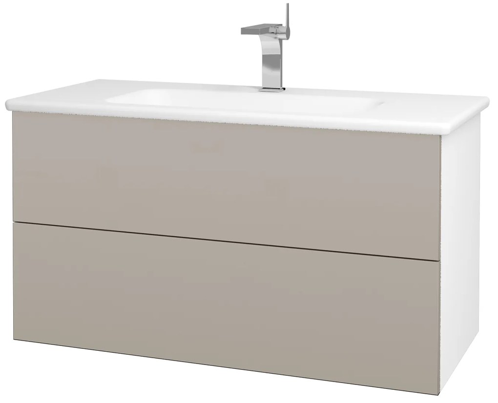 Dřevojas Koupelnová skříň VARIANTE SZZ2 100 (umyvadlo Euphoria) Varianta: N01 Bílá lesk / L01 Bílá vysoký lesk