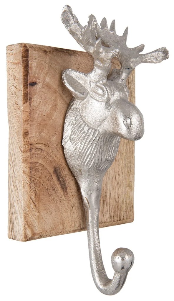 Stříbrný háček s hlavou Losa - 12*7*25 cm
