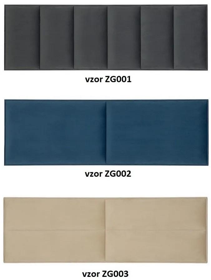 Casarredo - Komfort nábytek Postel GRAUS 140x200 s čalouněným čelem, výběr barev | potah: venus-velvet-2920,Vyberte si vzor čela z obrázku:: ZG001,barva: buk-bez-moření-buk