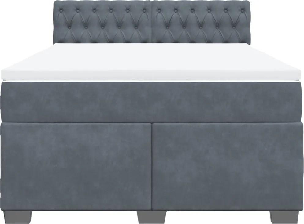 Box spring postel s matrací tmavě šedý 140 x 190 cm samet 3286313