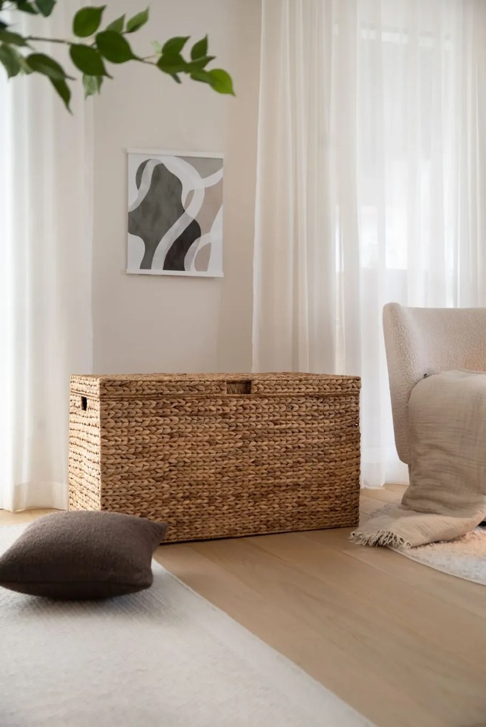 Truhla na prádlo BIG, vodní hyacint, šířka 90 cm natur