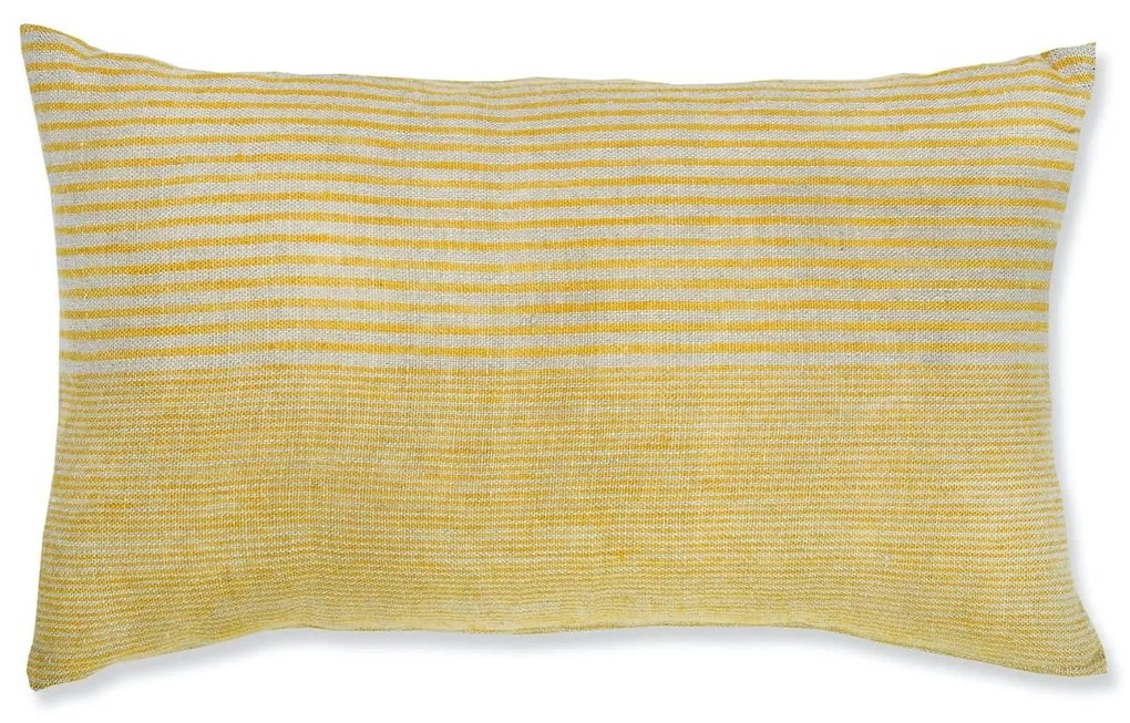 Garden Trading Lněný polštář Hazleton Mellow Turmeric 30×50 cm, žlutá barva, přírodní barva, textil