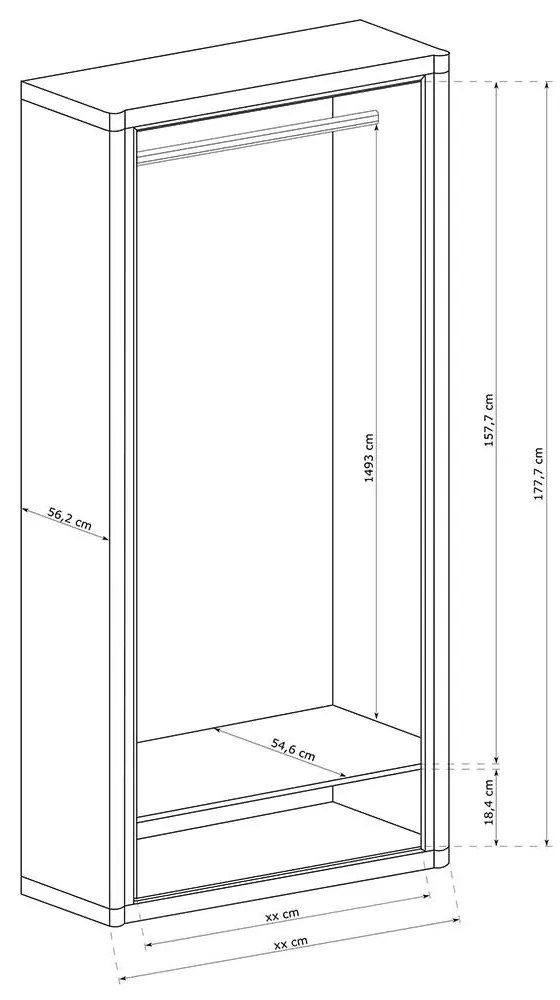 Obývací stěna se skříní DALLAS s | sestava E | 3 díly | 331 cm | sonoma