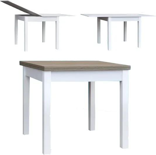 Velký rozkládací jídelní stůl 80 x 80 cm - volitelný dekor - Dub grafit |  BIANO