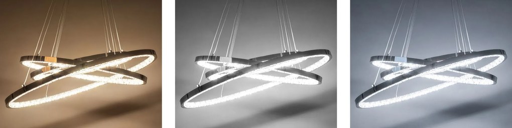 Toolight Toolight, LED křišťálové závěsné svítidlo APP772-3CP, chromová, OSW-05023