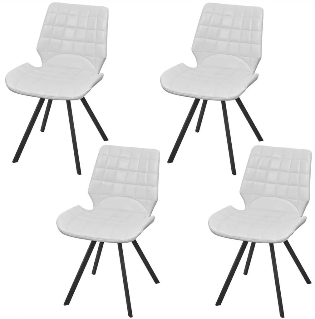 242787 vidaXL Jídelní židle 4 ks bílé umělá kůže | BIANO