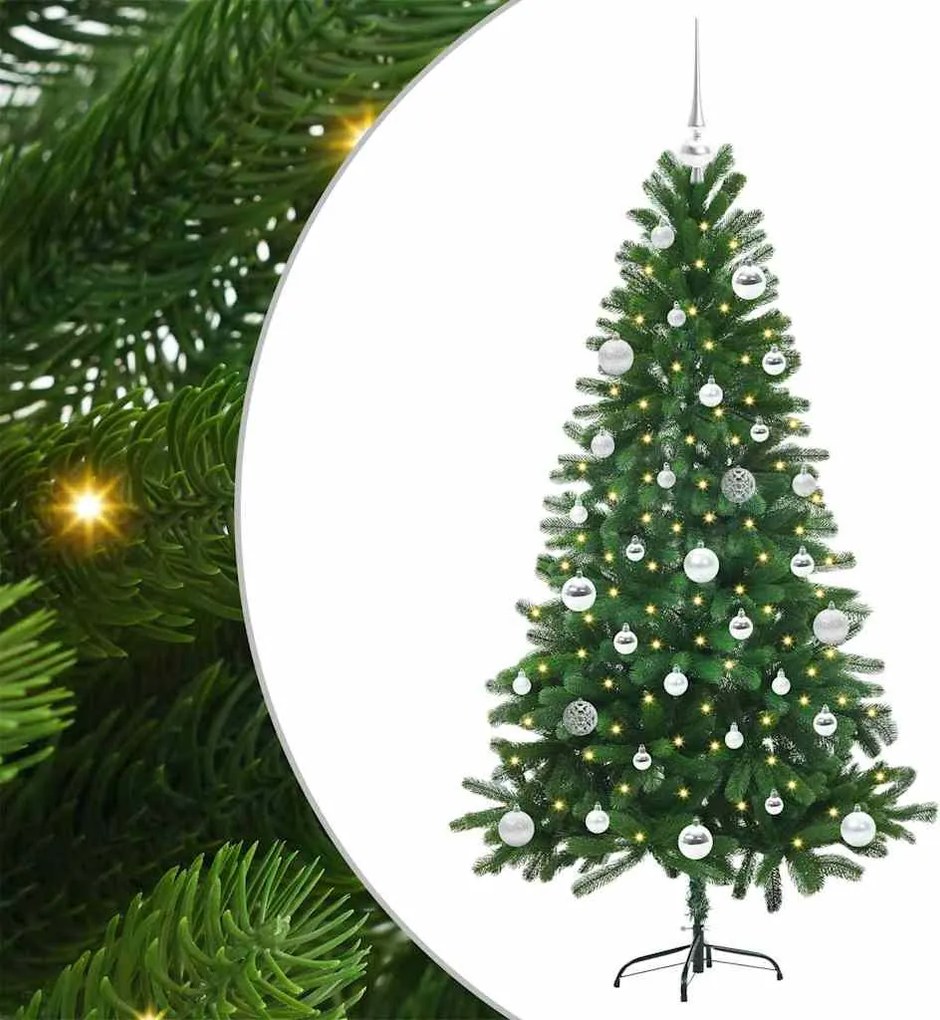 Vánoční stromeček s 150 LED diodami s stojanem Zelená 150 cm PE 3396323