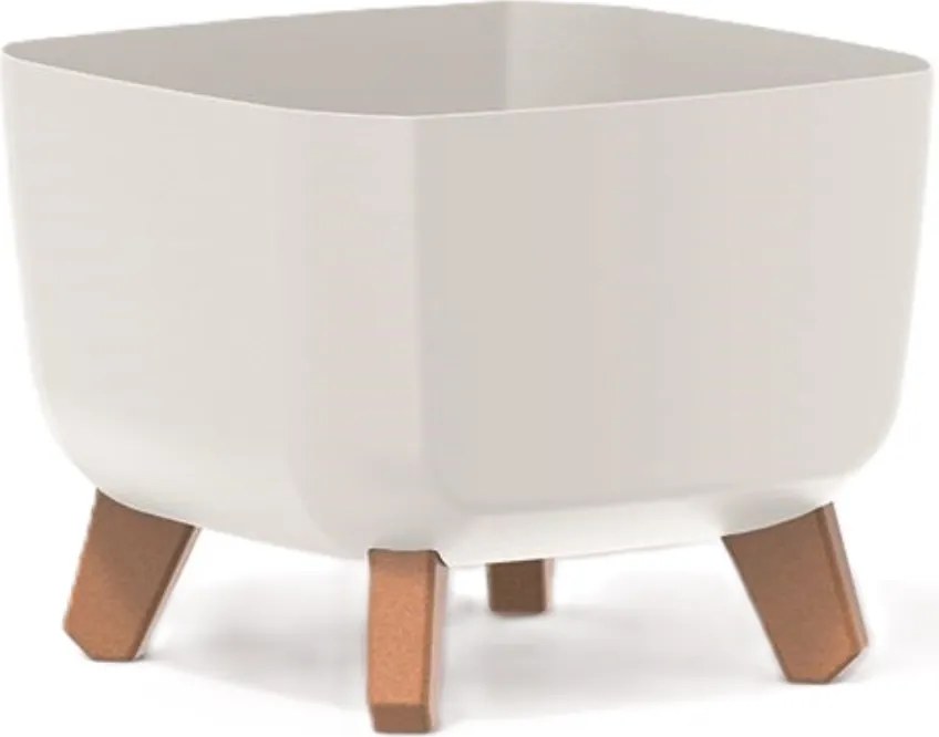 PROSPERPLAST Květináč GRACIA SQUARE 24cm bílý