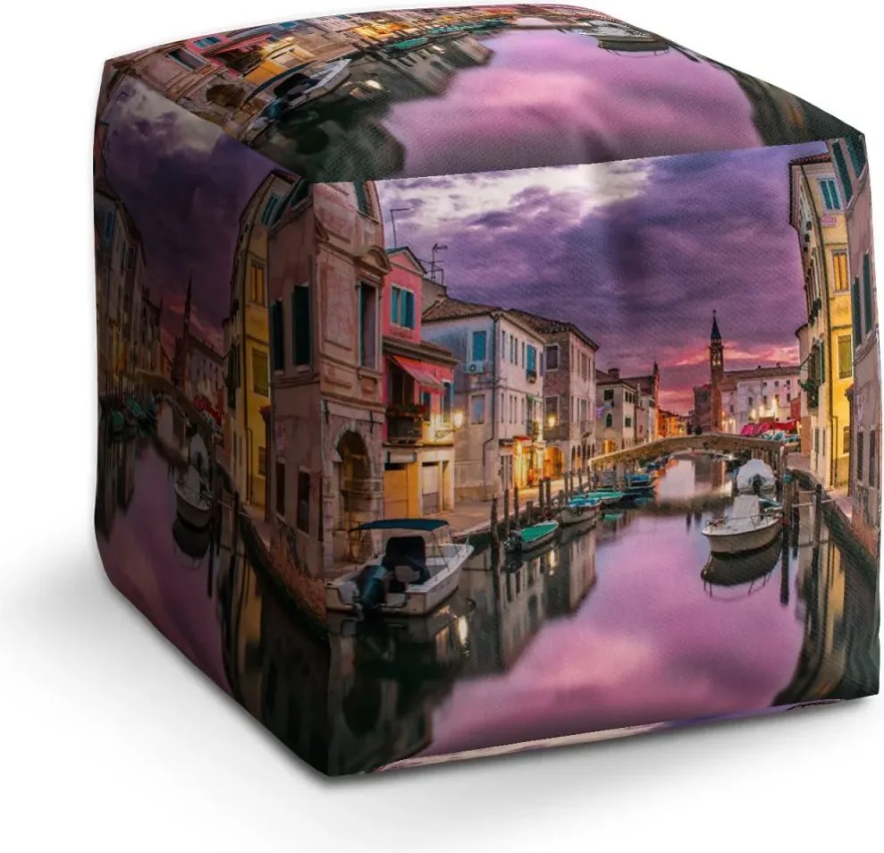 Sablio Taburet Cube Benátky - 60x60x60 cm