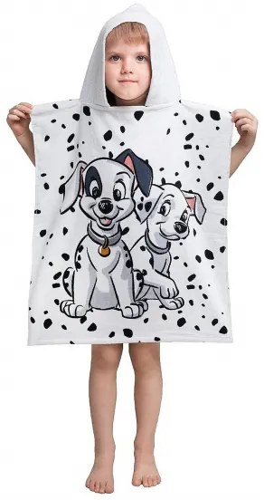 Jerry Fabrics Plážová osuška pončo 101 Dalmatians 03 50x115 cm