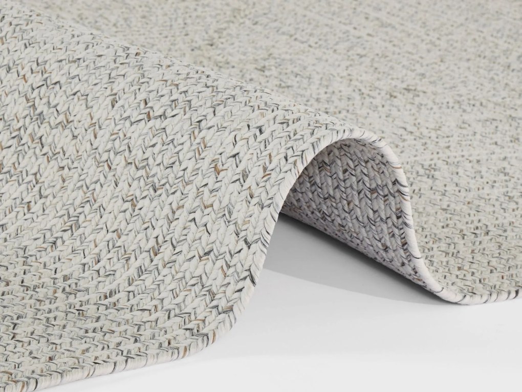 Hanse Home, Kusový koberec Braided 105553 Light Melange – na ven i na doma, 80x200, bílá, chodba / předsíň