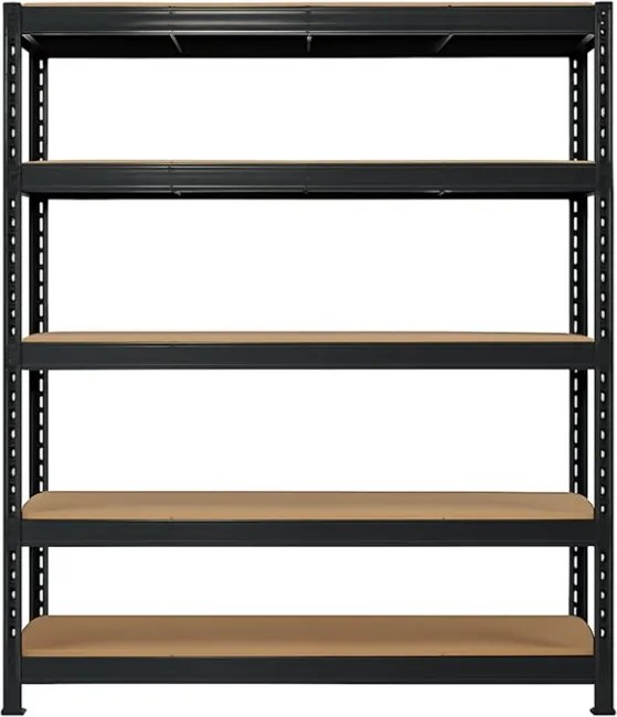 Akce 20x Regál 216x120x50 cm profesionální 5-policový, nosnost 200 kg - černý