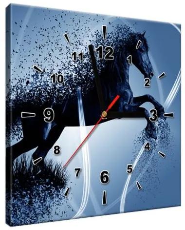 Obraz s hodinami Modrý kůň - Jakub Banas 30x30cm ZP3574A_1AI