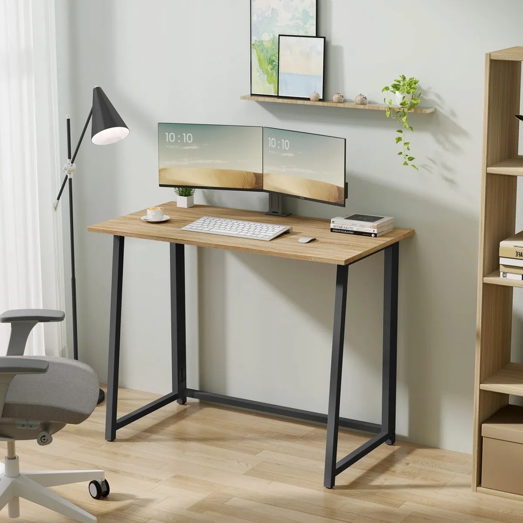 Set do pracovny ZARIMO stůl 80x40 cm dub sonoma + křeslo AVOLA VELVET světle hnědé