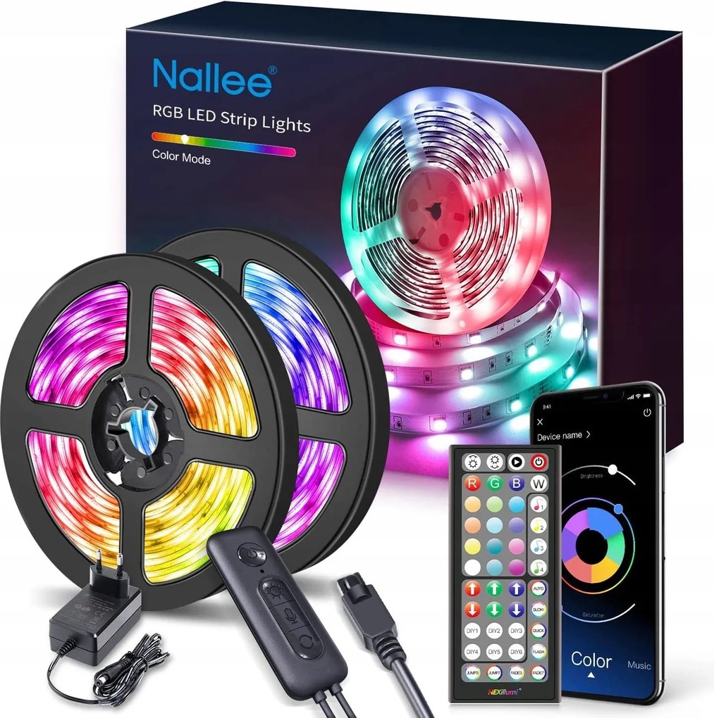 Led pásek Nallee Rgb 15m 22W 12V DC vícebarevný